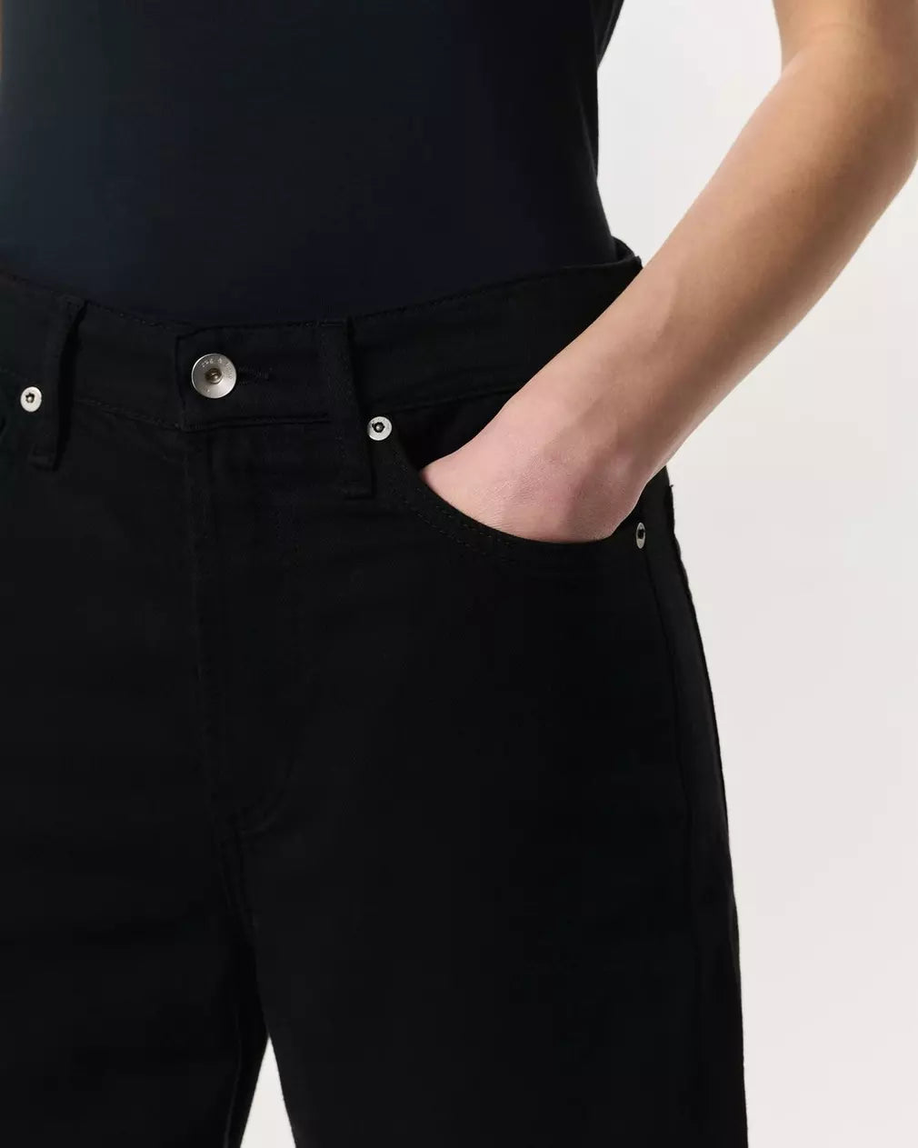 Featherweight Logan Wide-Leg Jean Black – Toscani Australia