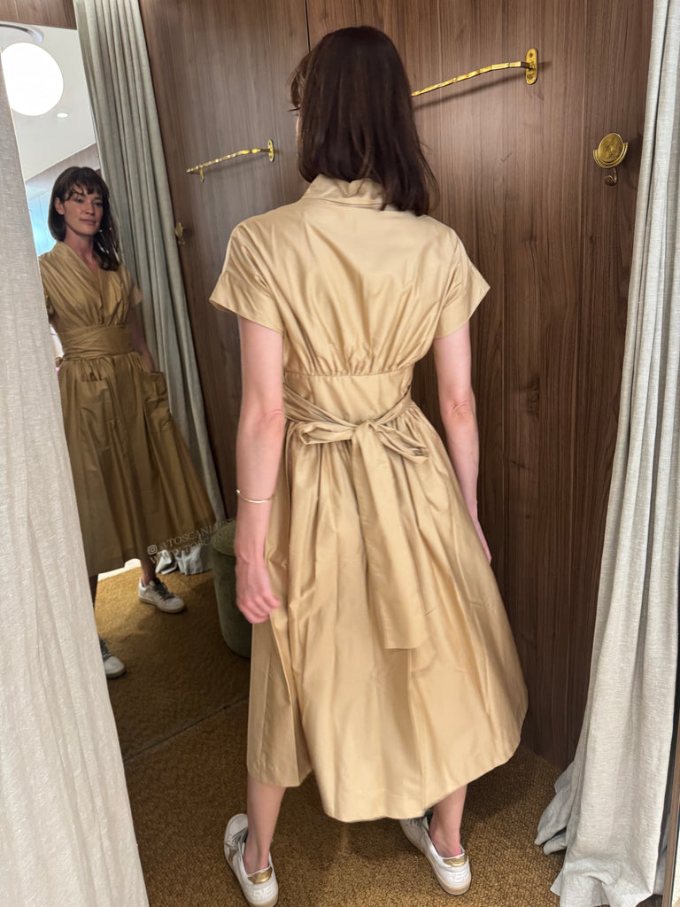 Gimena Dress Beige – Toscani Australia