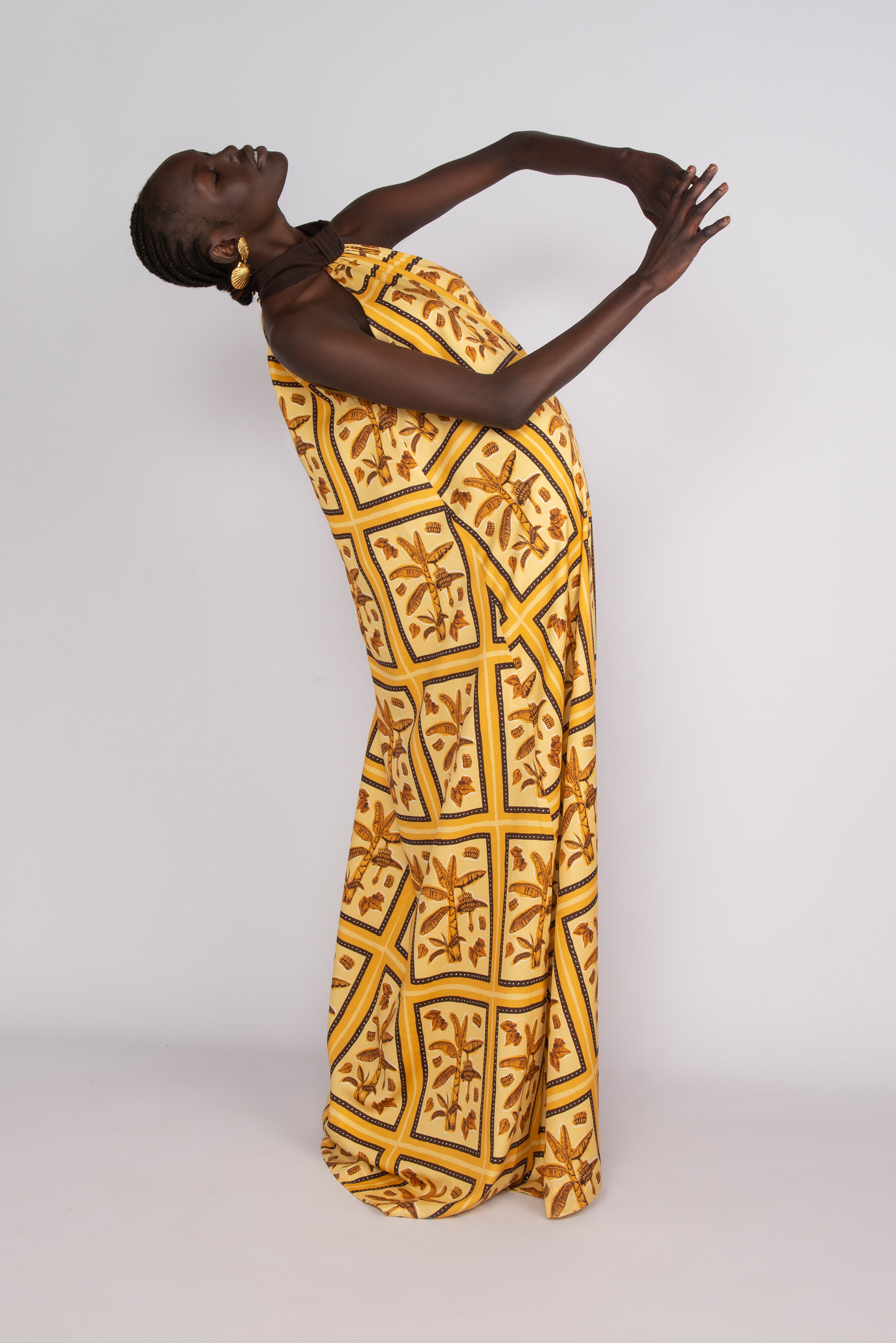 Tiled Hanson Palm Full Length Dress – Toscani Australia