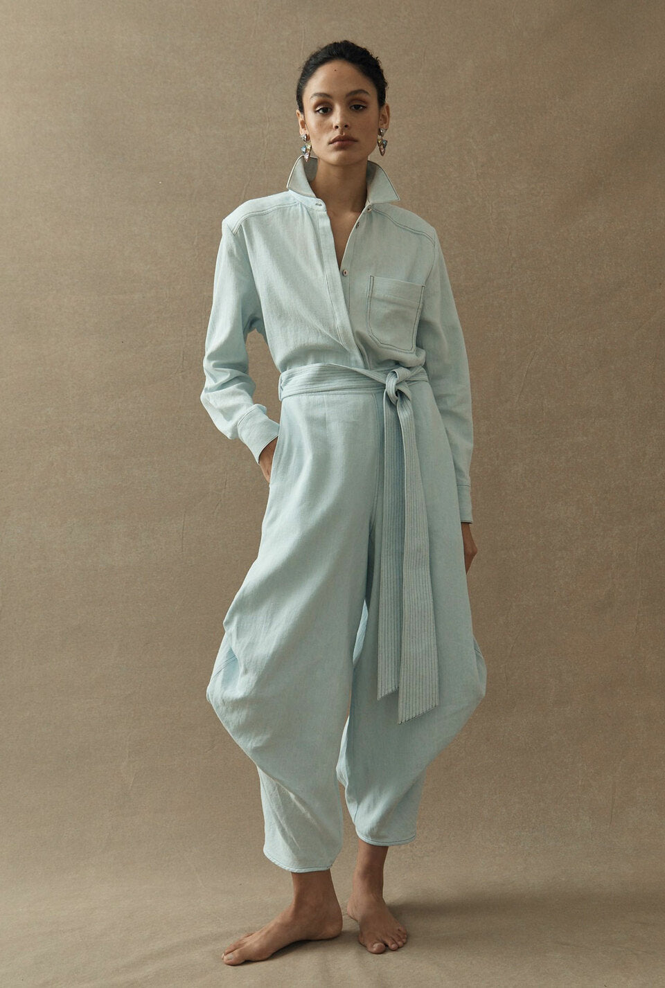 Connie Pant Sun Bleached Denim – Toscani Australia